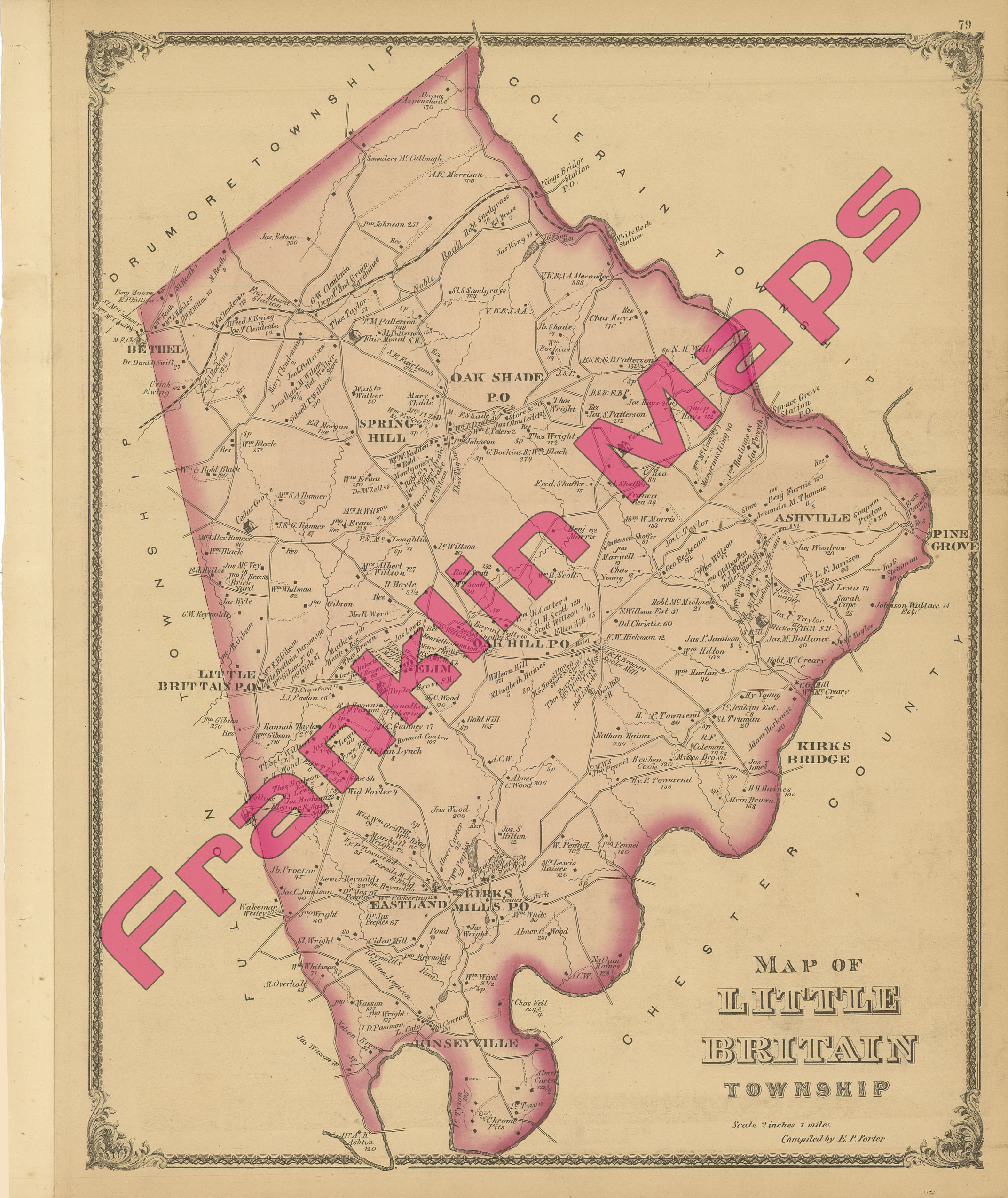 Andy's Antique Maps -1875 Lancaster County